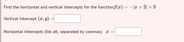 Solved Find the horizontal and vertical intercepts for the | Chegg.com