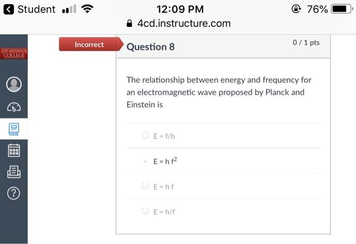 Solved Student . .ull 12:09 PM 76% a 4cd.instructure.com | Chegg.com