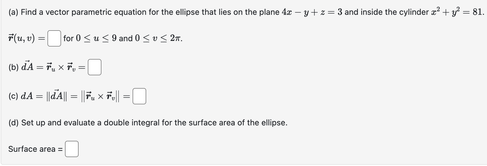 Solved (a) Find a vector parametric equation for the ellipse | Chegg.com