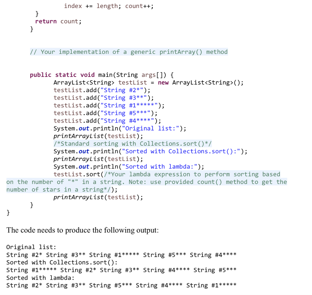 In Java, t is possible to define generic methods. For | Chegg.com