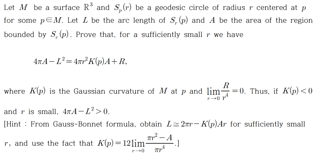 Solved Let M ﻿be a surface R3 ﻿and Sp(r) ﻿be a geodesic | Chegg.com