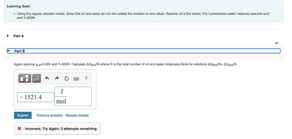 Solved _earning Goal: - Using the regular solution model, | Chegg.com