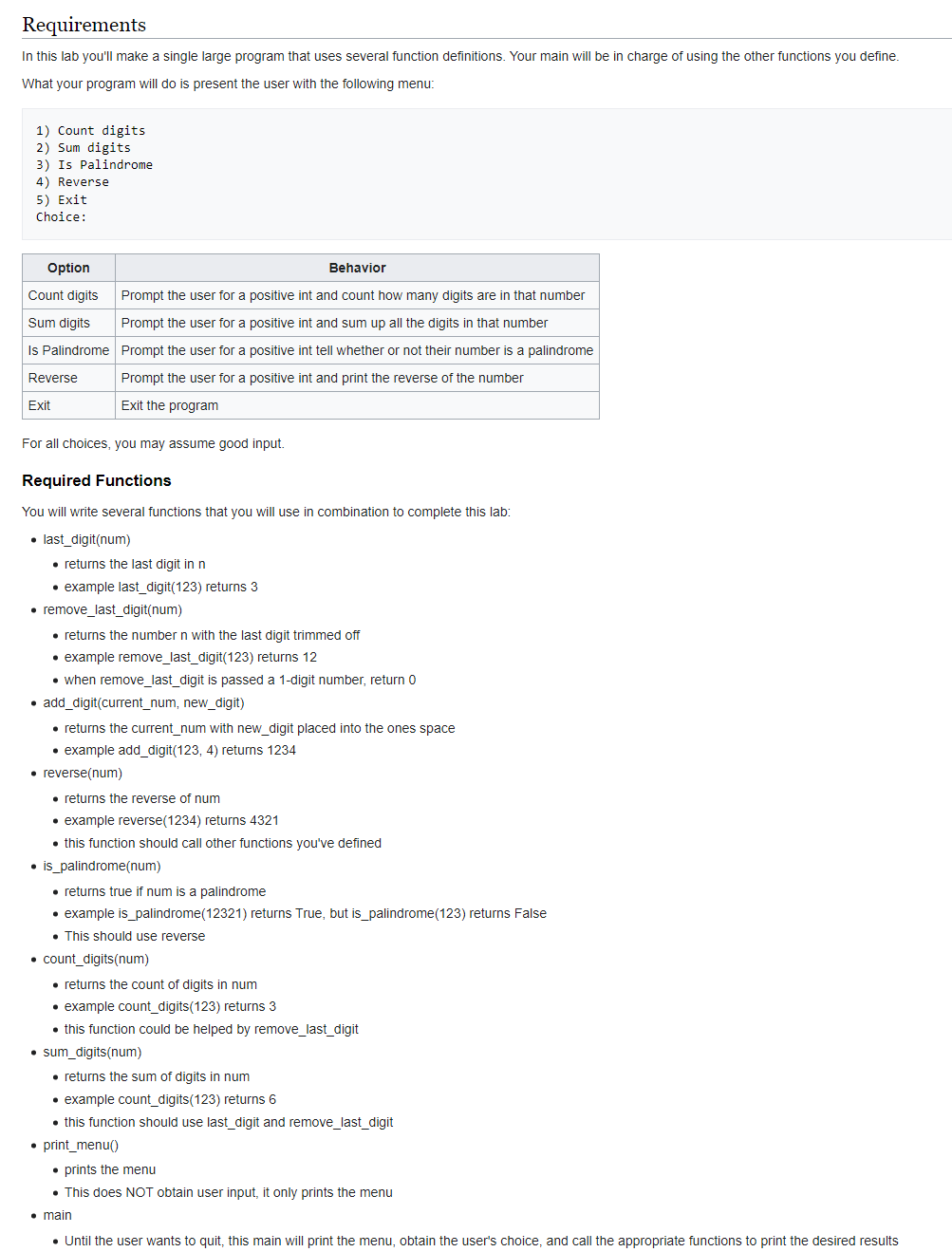 Solved In this lab you'll make a single large program that | Chegg.com