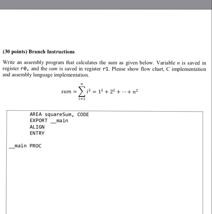 Solved (30 points) Branch Instructions Write an assembly | Chegg.com