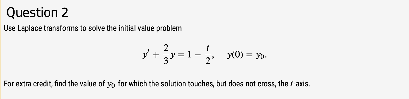 Solved Use Laplace transforms to solve the initial value | Chegg.com