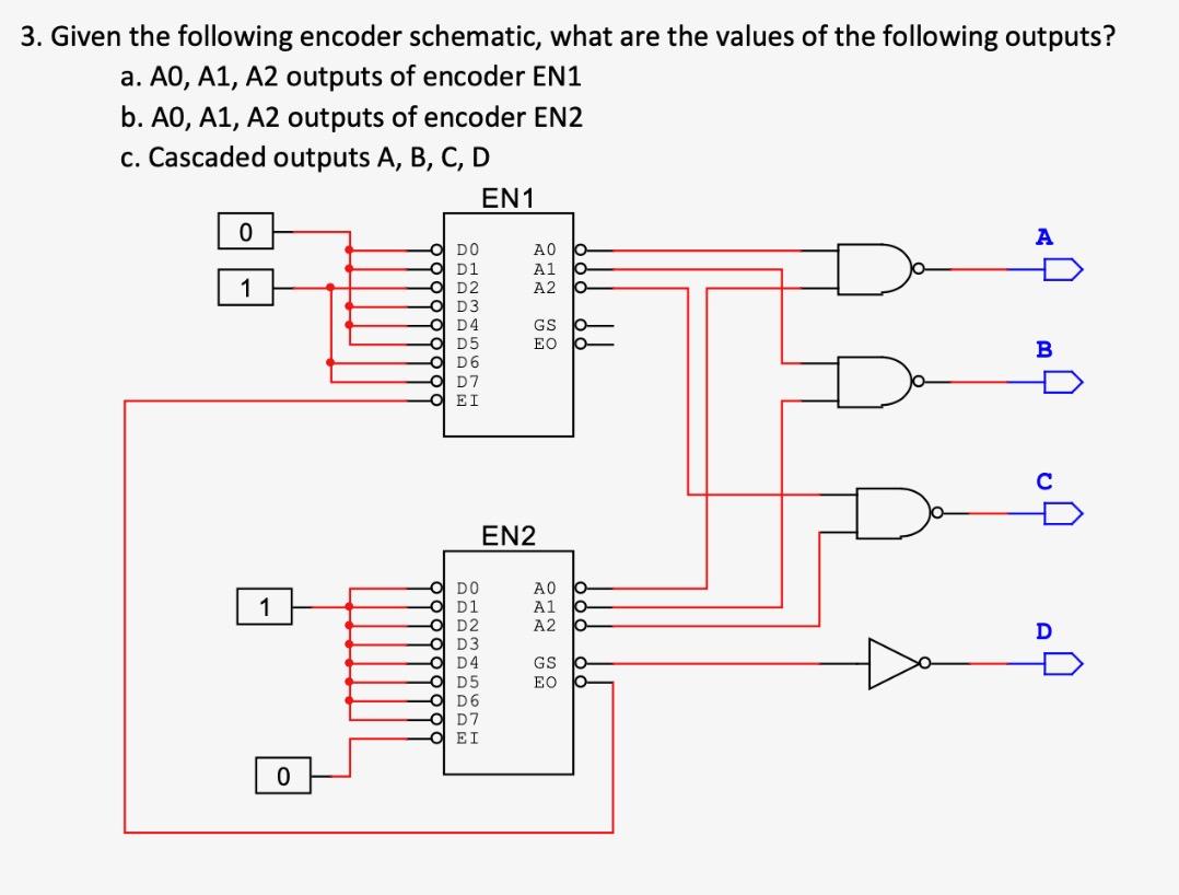 Solved 3 Given The Following Encoder Schematic What Are