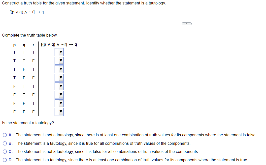 Solved Tell whether the conditional is true \\( (T) \\) or | Chegg.com