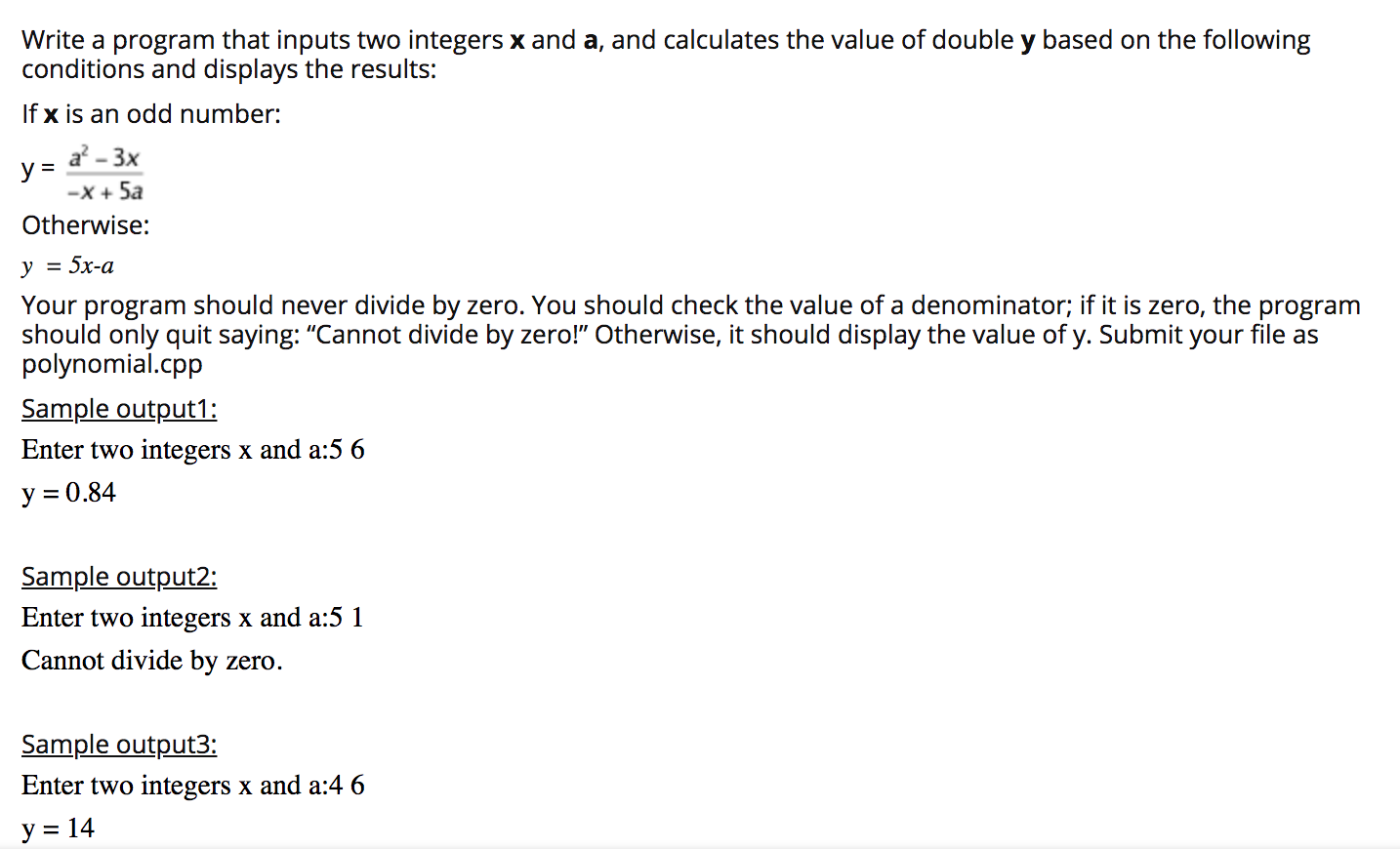 Solved Write a program that inputs two integers x and a, and | Chegg.com
