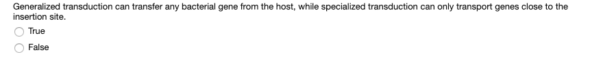 Solved Generalized transduction can transfer any bacterial | Chegg.com