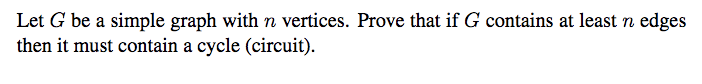 Solved Let G be a simple graph with n vertices. Prove that | Chegg.com