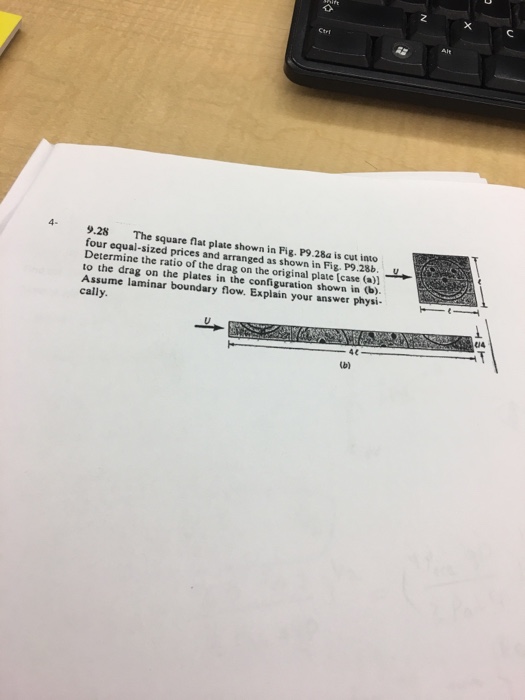 Solved The square flat plate shown in Fig. p9.28a is cut | Chegg.com