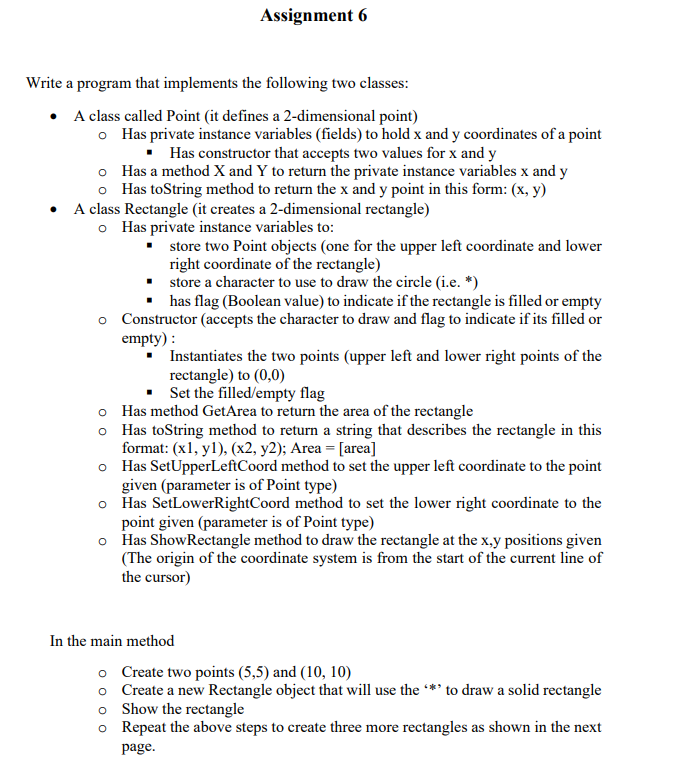 Solved Assignment 6 Write a program that implements the | Chegg.com