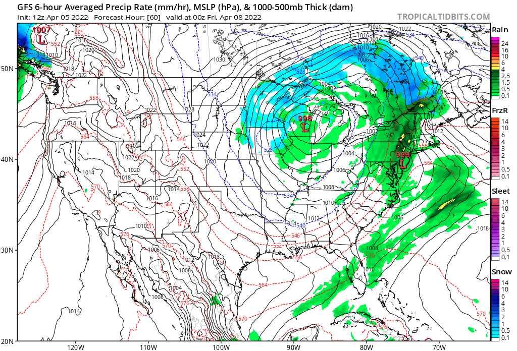 Solved GFS 6-hour Averaged Precip Rate (mm/hr), MSLP (hPa), | Chegg.com