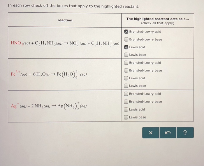 Solved In each row check off the boxes that apply to the | Chegg.com