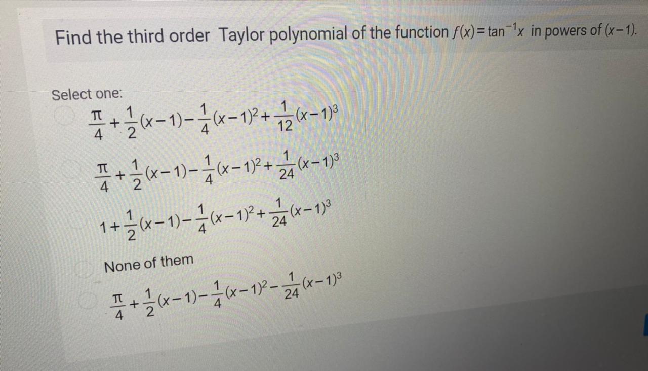Solved Find the third order Taylor polynomial of the | Chegg.com