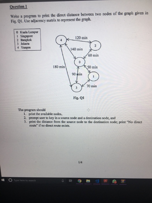 Solved Question1 Write A Program To Print The Direct 