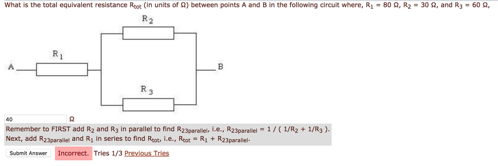 Solved What is the total equivalent resistance Rtot (in | Chegg.com