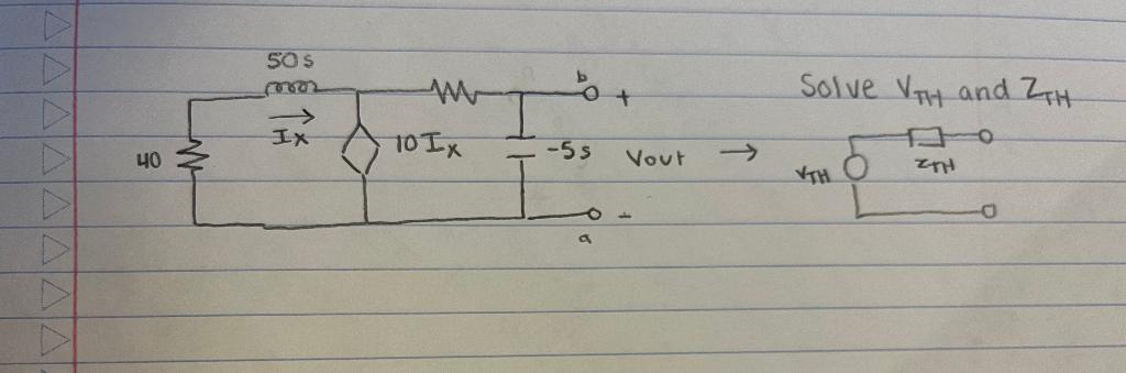 Solve VTH and ZTH | Chegg.com