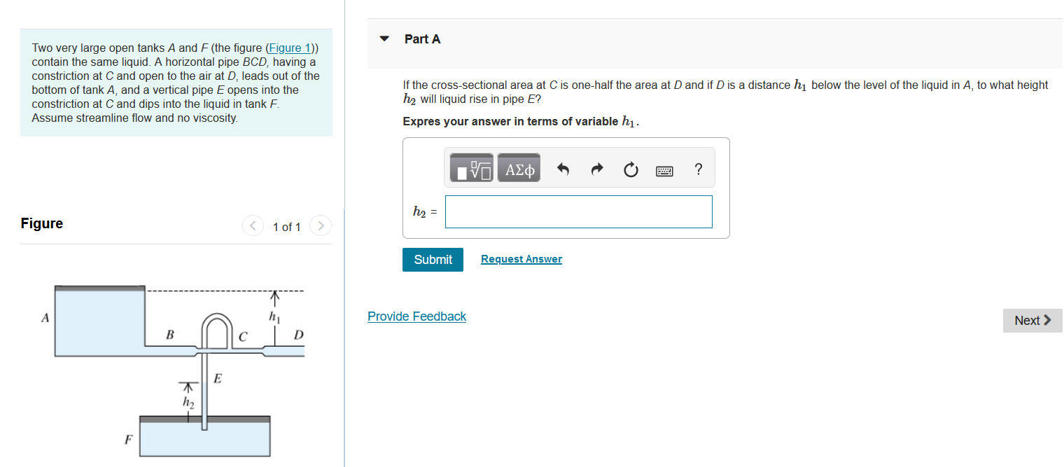 Solved Two very large open tanks A and F (the figure (Figure | Chegg.com