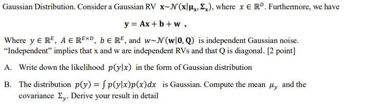 Solved Gaussian Distribution. Consider a Gaussian RV | Chegg.com