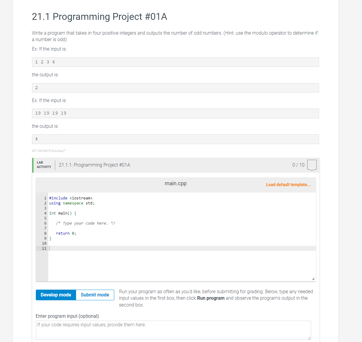 Solved 21.1 ﻿Programming Project #01AWrite a program that | Chegg.com