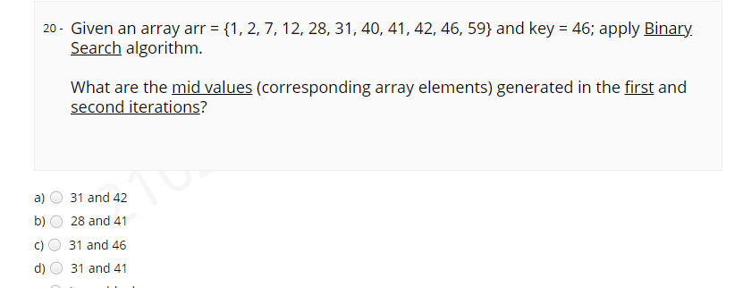 Solved 20 - Given an array arr | Chegg.com