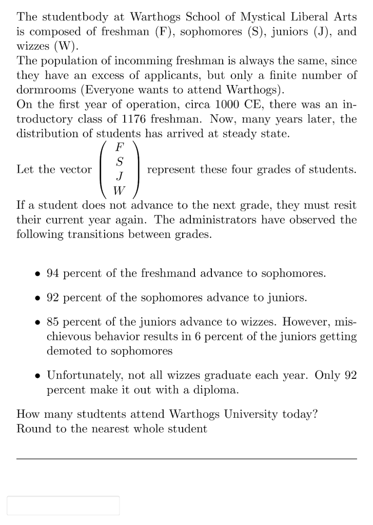 Solved Don't know how to set up the Leslie matrix or | Chegg.com