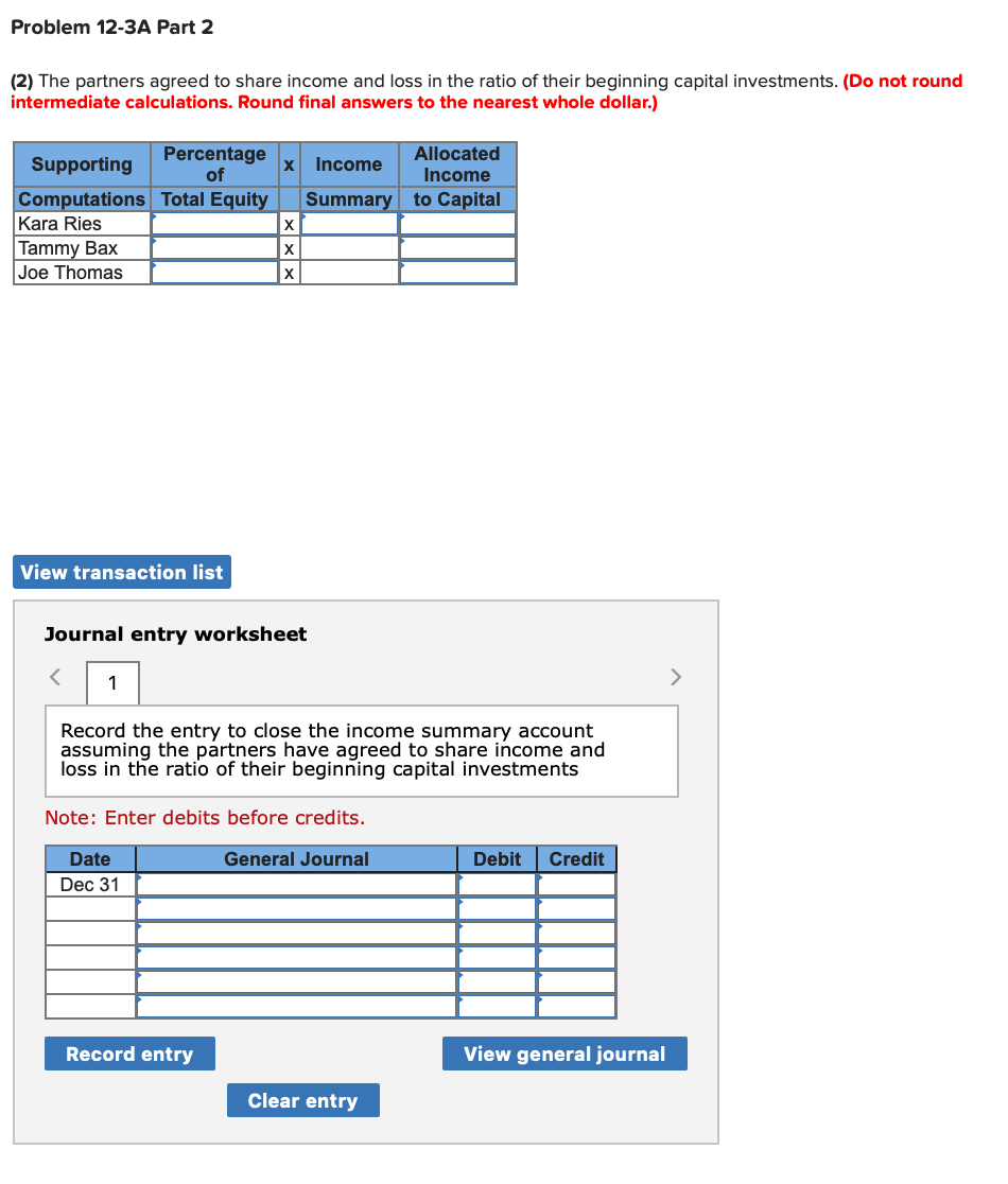 Solved Required information Problem 12-3A Allocating | Chegg.com