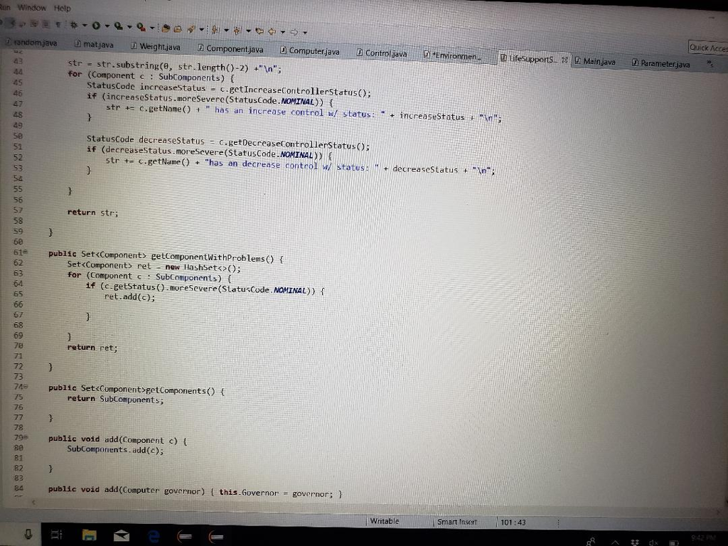 Solved Debug Space shuttle in Java. Consists of public | Chegg.com