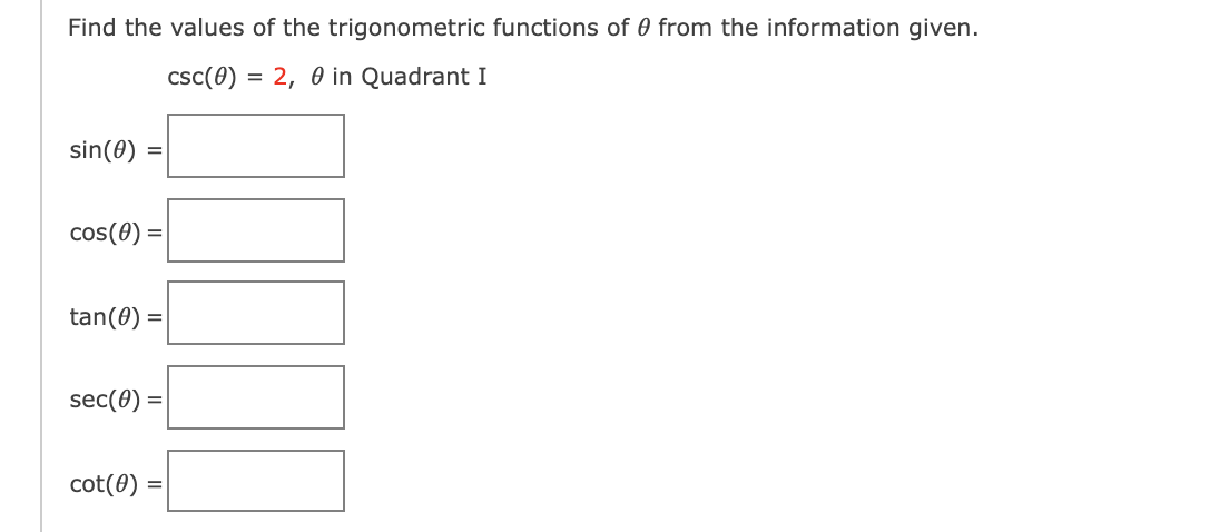 Solved Write the first trigonometric function in terms of | Chegg.com