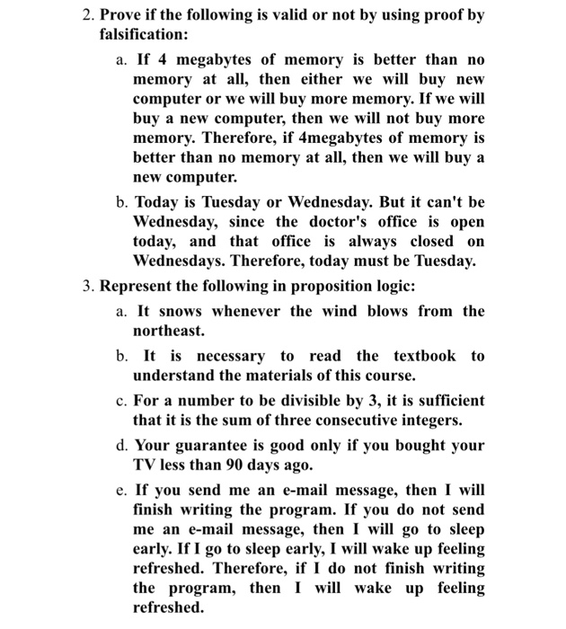 Solved Prove if the following is valid or not by using proof | Chegg.com