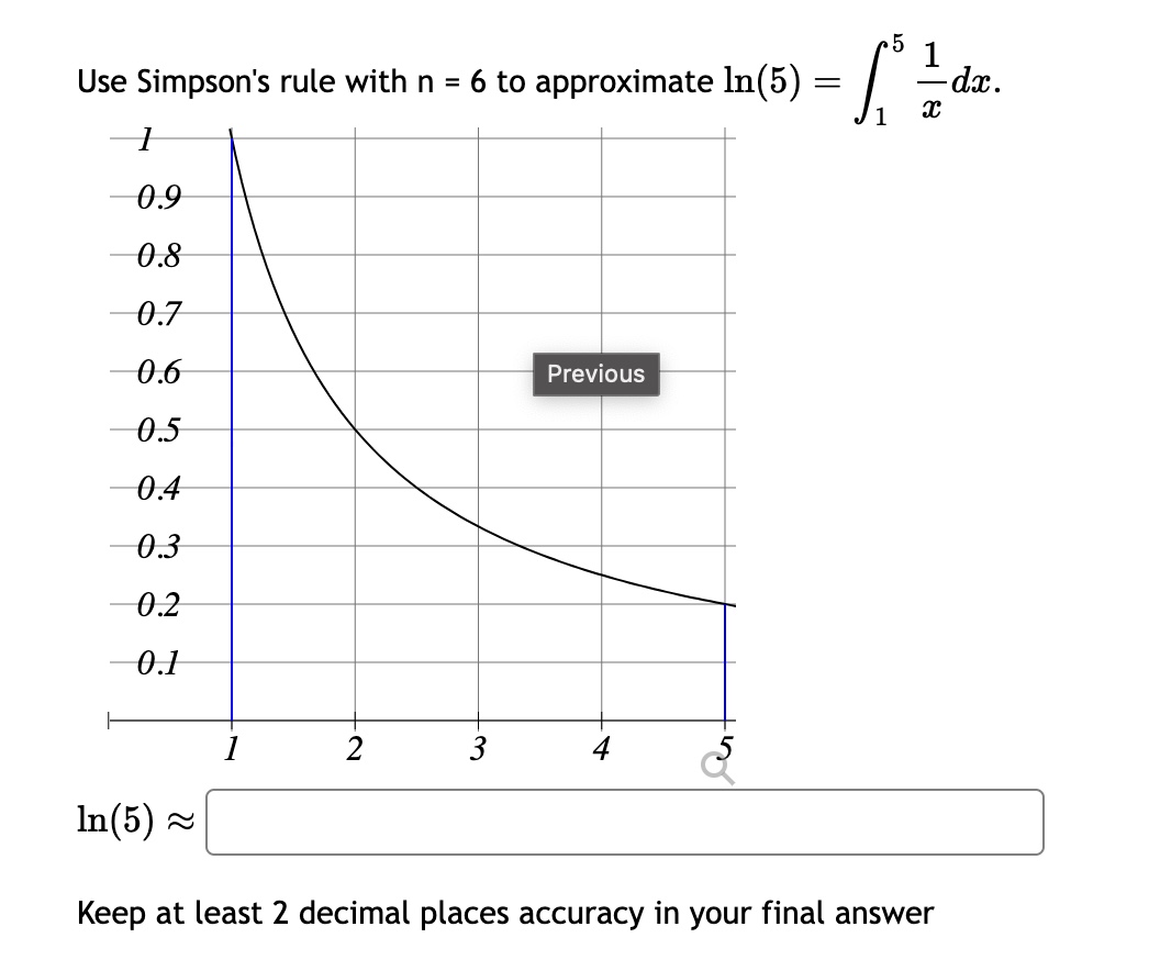 Solved Use Simpson's rule with n=6 to approximate | Chegg.com