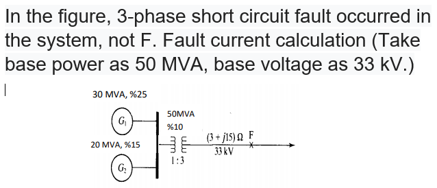 Solved In the figure, 3-phase short circuit fault occurred | Chegg.com