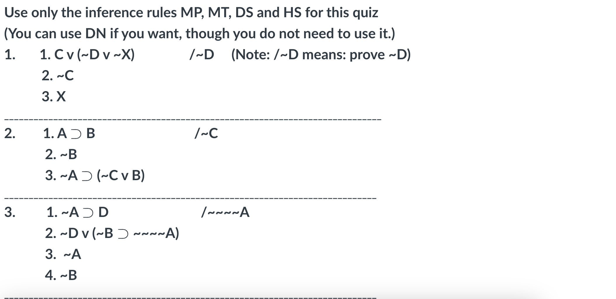Solved Use only the inference rules MP, MT, DS and HS for | Chegg.com