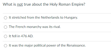 Solved What is not true about the Holy Roman Empire? It | Chegg.com