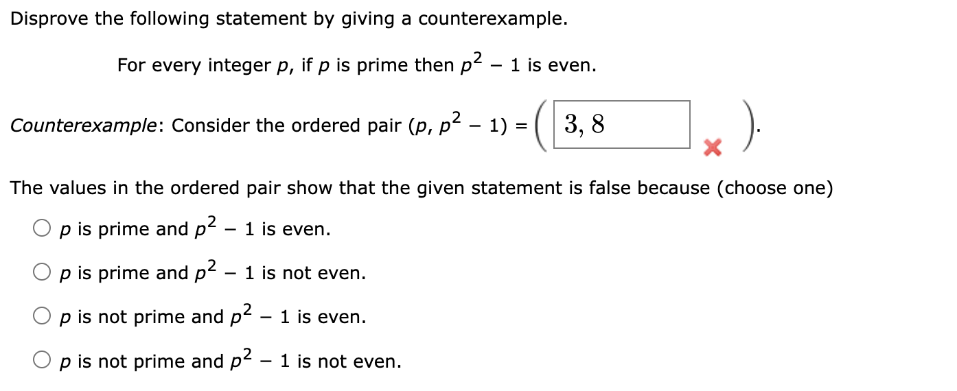 Solved Disprove the following statement by giving a | Chegg.com