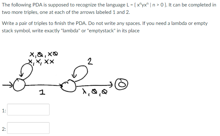 Solved The Following Pda Is Supposed To Recognize The 