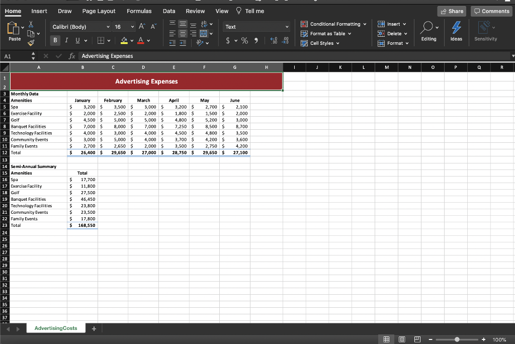 Solved Home Insert Draw Page Layout Formulas Data Review