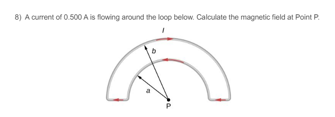 Solved A current of 0.500A ﻿is flowing around the loop | Chegg.com
