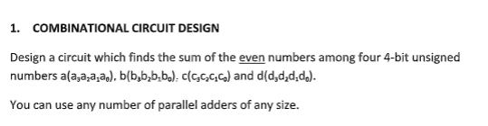Solved 1 Combinational Circuit Design Design A Circuit