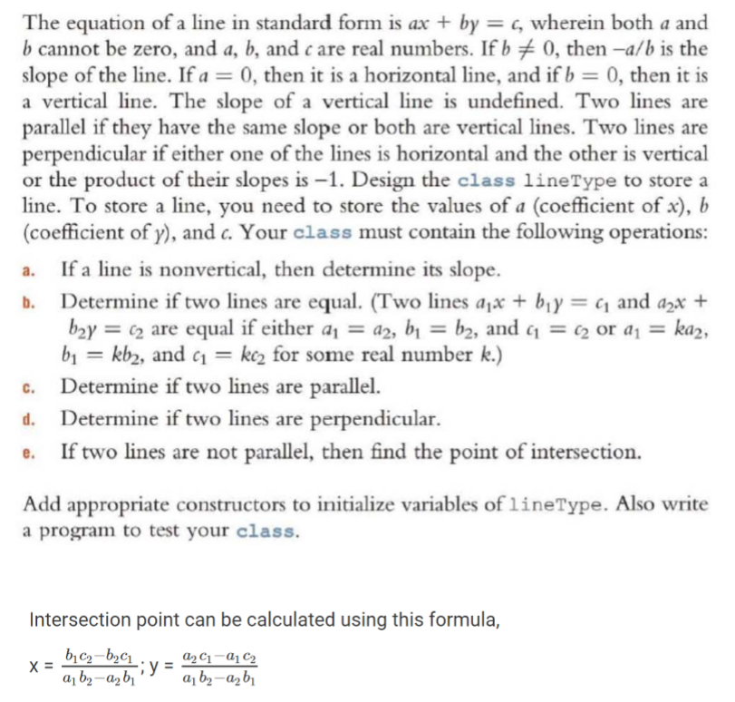 Solved The equation of a line in standard form is ax + by = | Chegg.com