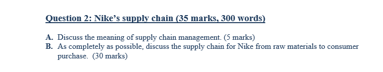 Solved Case Study: Operations management at Nike Delivery | Chegg.com