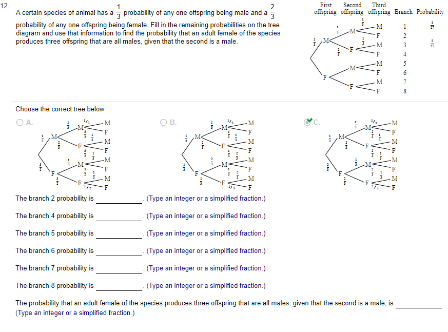 Solved First Second Third offspring offspring offspring | Chegg.com