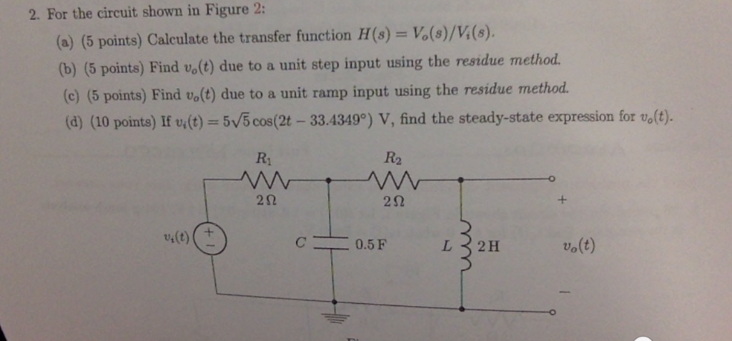 Solved 2. For the circuit shown in Figure 2: (a) (5 points) | Chegg.com