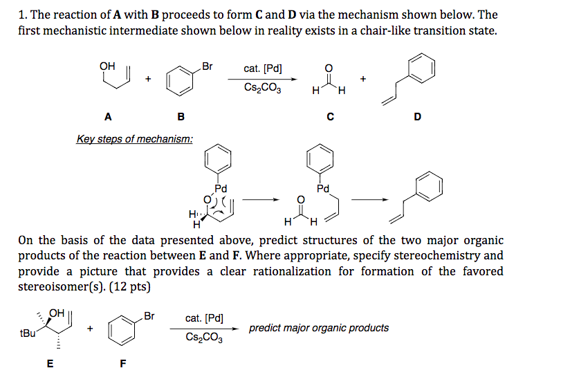 Solved The reaction of A with B proceeds to form C and D via | Chegg.com