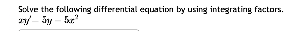 Solved Solve the following differential equation by using | Chegg.com