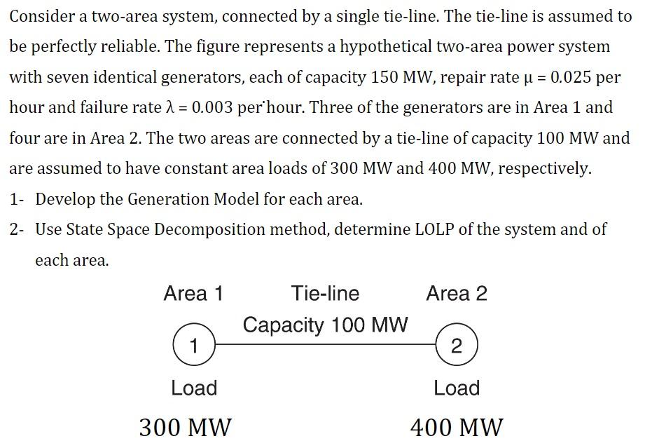 = Consider a two-area system, connected by a single | Chegg.com