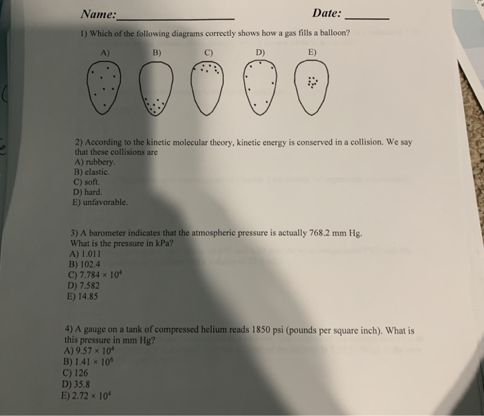 Solved Name: Date: I) Which of the following diagrams | Chegg.com