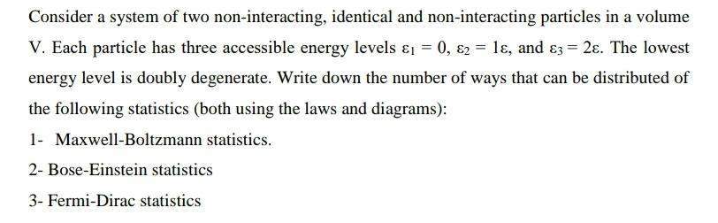 Solved Consider a system of two non-interacting, identical | Chegg.com