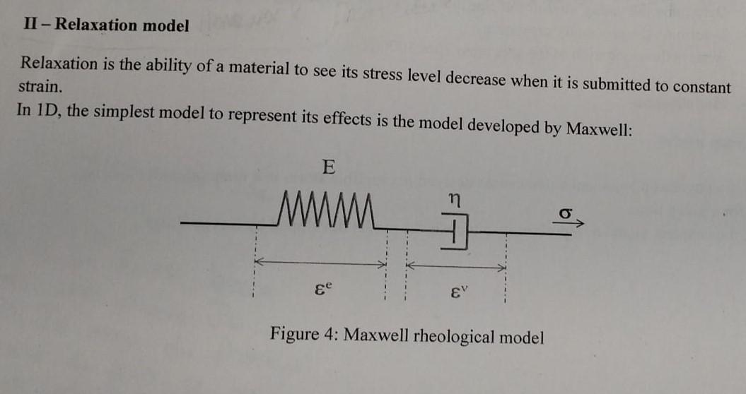 Solved II - Relaxation model Relaxation is the ability of a | Chegg.com